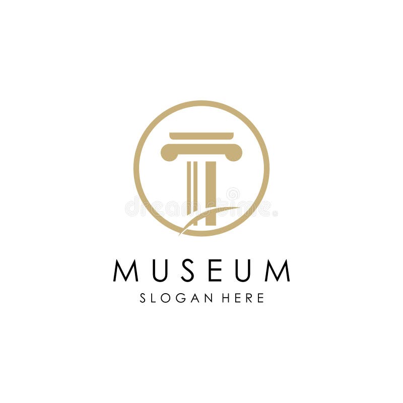 Museum Logo Template with Minimalist and Modern Concept Stock Vector ...