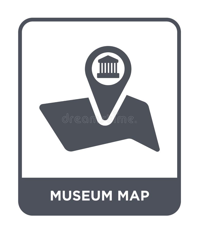 Museum Map Icon in Trendy Design Style. Museum Map Icon Isolated on ...