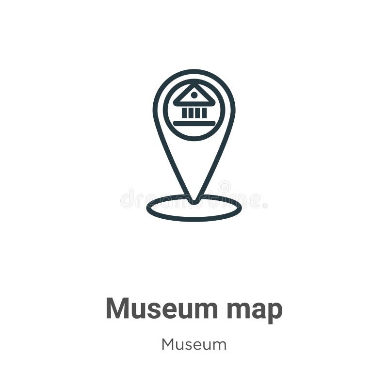 Museum Map Outline Vector Icon. Thin Line Black Museum Map Icon, Flat ...