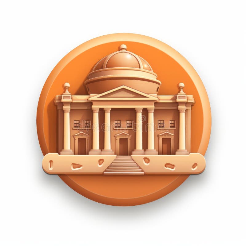 Museum Monument Web Icon Orange Gradient White , Generated by AI Stock Illustration ...