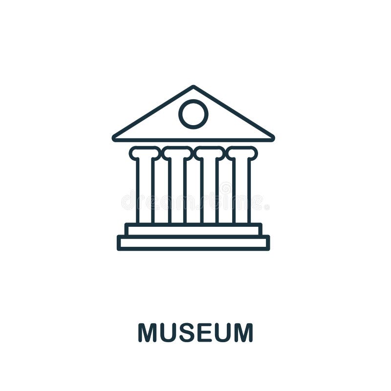 Museum Outline Icon. Thin Style Design from City Elements Icons ...