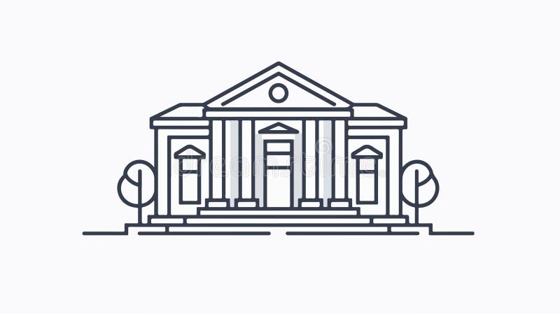 Museum Outline Vector Illustration for Creative Projects and Designs ...