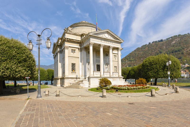 Alessandro Volta Temple in the Lake Gardens Park in Como Town Stock ...