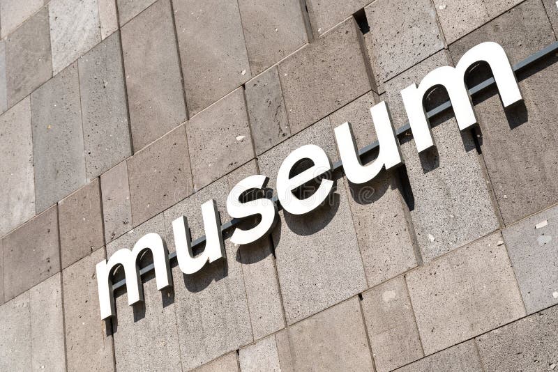 Museum Sign in Front of a Museum in Amsterdam Stock Image - Image of ...