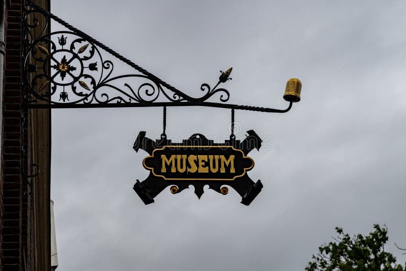 Museum Sign in Front of a Museum in Amsterdam Stock Image - Image of ...