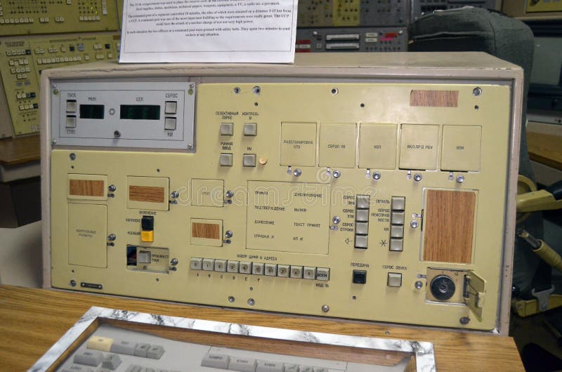 Control Console of Launch.Bunker for Launch SS-18 Satan Team. Editorial ...