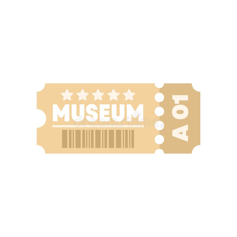 Museum Ticket Admit One with Barcode Allowing Entry Stock Illustration ...