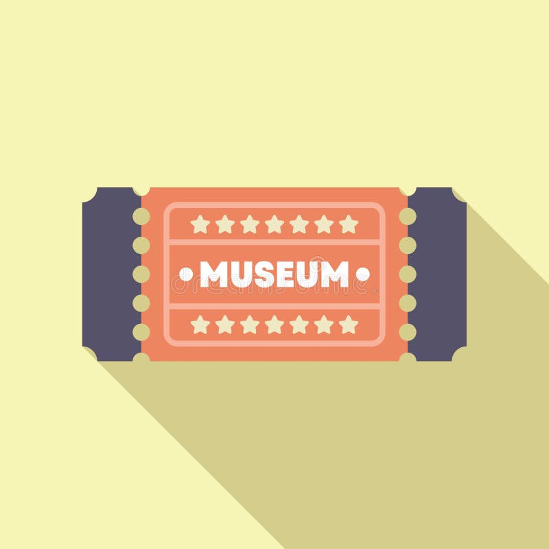 Museum Ticket Icon, Flat Style Stock Vector - Illustration of ...