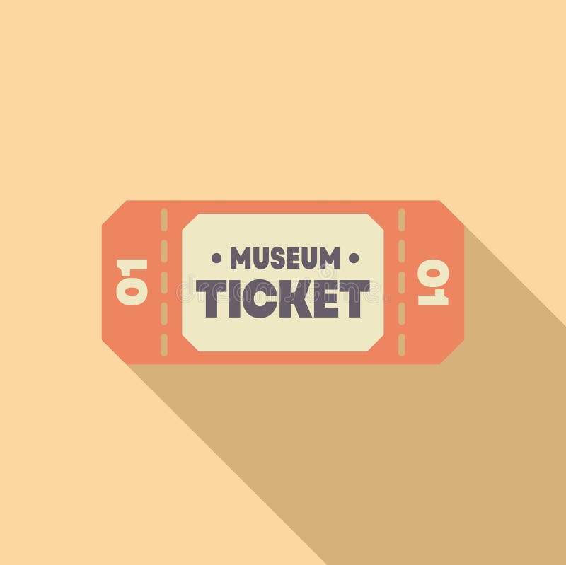 Museum Ticket Icon, Flat Style Stock Vector - Illustration of ...