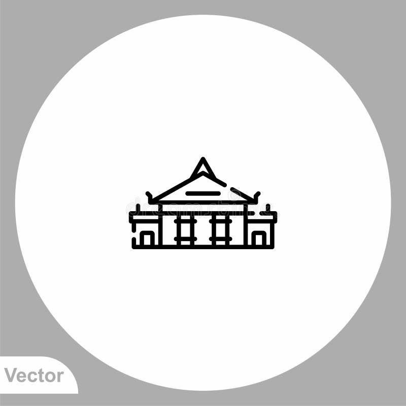 Museum Vector Icon Sign Symbol Stock Vector - Illustration of gallery ...