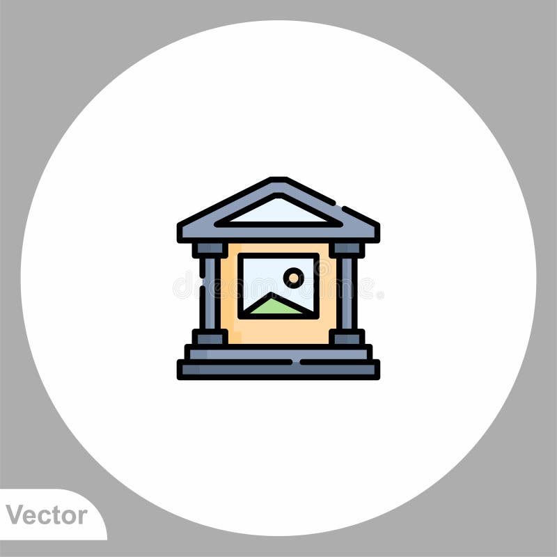 Museum Vector Icon Sign Symbol Stock Vector - Illustration of gallery ...