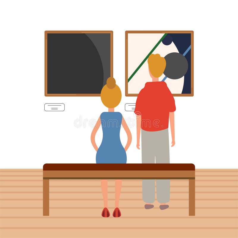 Museum Visitors Looking at Classical Works of Art, People Attending ...