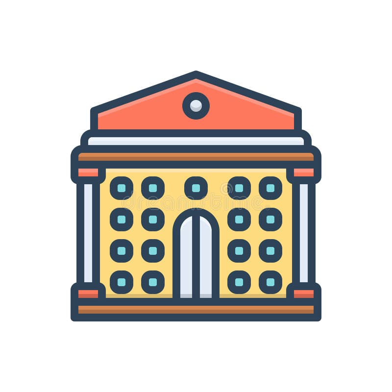 Color Illustration Icon for Museums, Building and Courthouse Stock ...