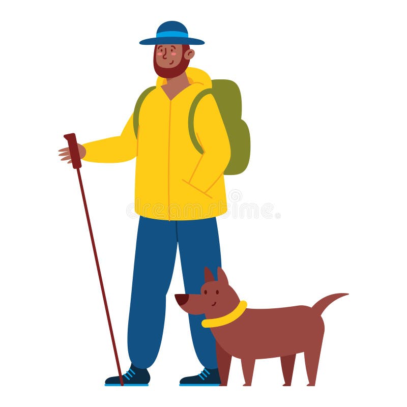 Musher bearded man and dog stock vector. Illustration of snow - 345024786