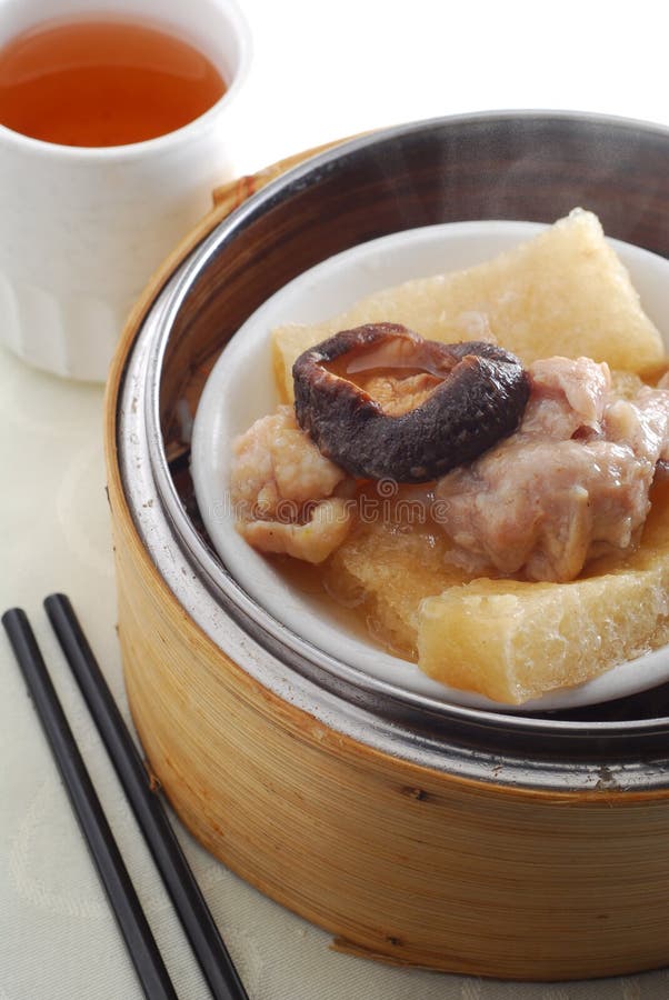 Mushroom Chicken Maw Dim Sum Stock Image - Image of traditional ...
