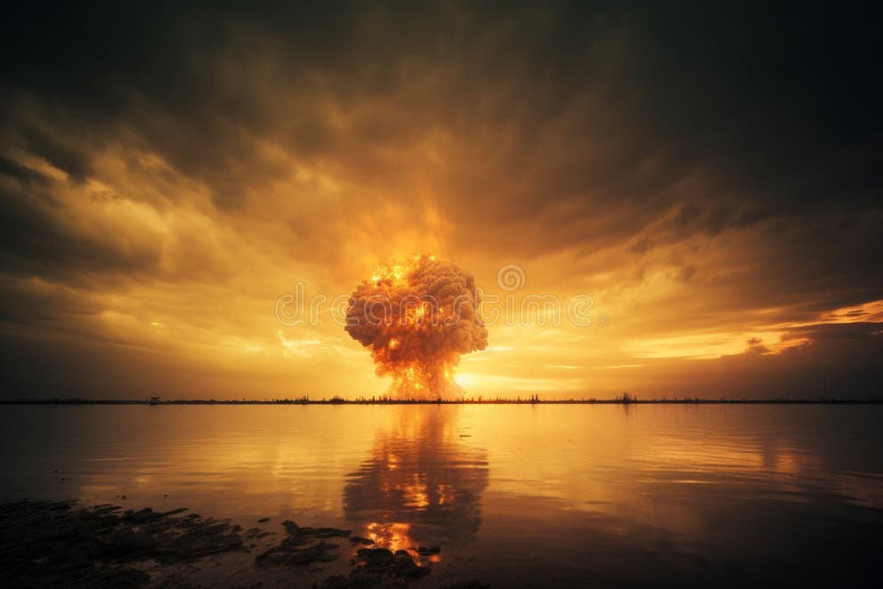 Mushroom Cloud of Exploding Nuclera Bomb. Stock Illustration ...
