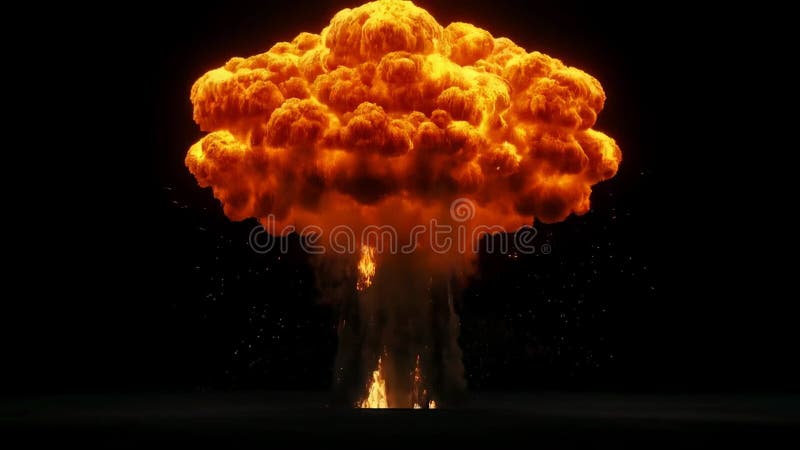 Dramatic Mushroom Cloud Caused by Intense Explosion Stock Footage ...