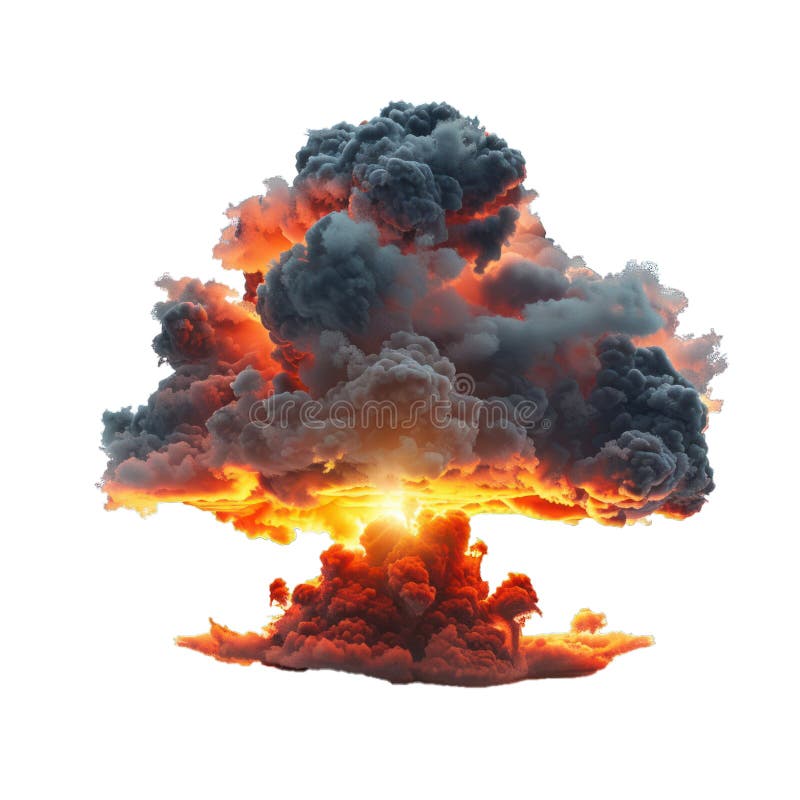 Huge Explosion Mushroom Cloud Rising with Fire and Smoke Stock Photo ...
