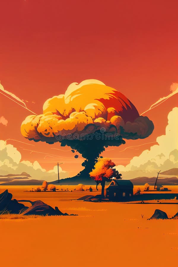 Mushroom of a Nuclear Explosion of a Large Powerful Atomic Bomb Stock ...
