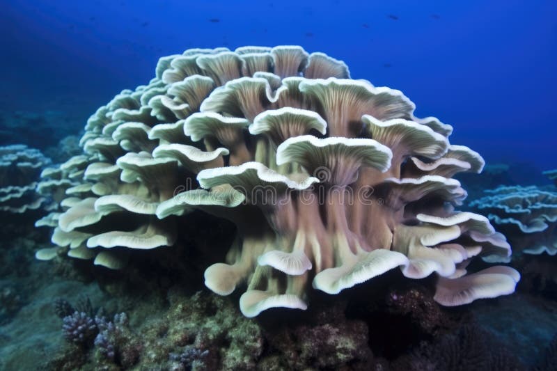 Mushroom Coral Thriving in a Deep-sea Biome Stock Photo - Image of ...