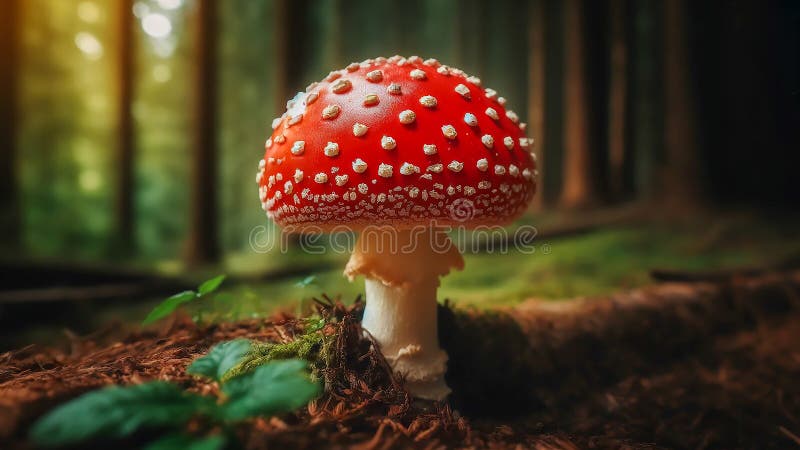 Mushroom, Featuring Its Iconic Red Cap with White Spots Stock ...