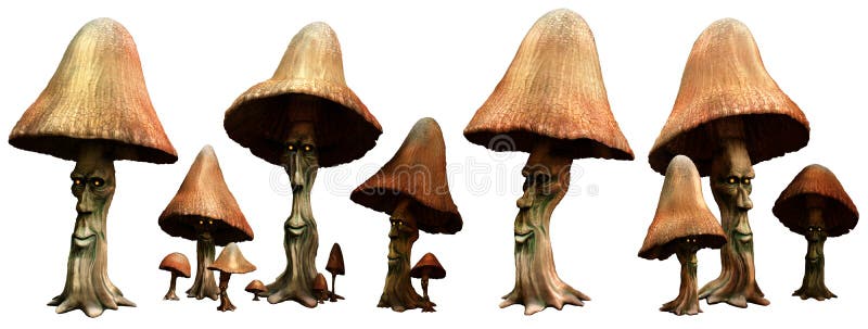 Mushroom folk stock illustration. Illustration of creatures - 92867581