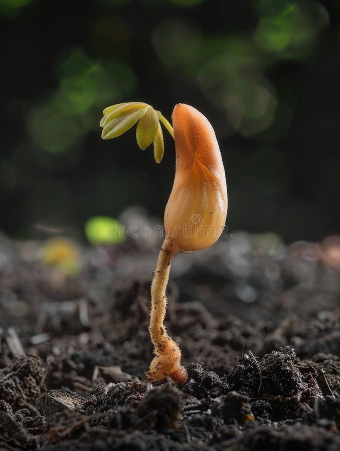 Mushroom growing in soil stock image. Image of nature - 366222463