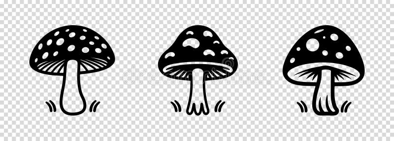 Mushroom Icon Set - Vector Illustrations Isolated on Transparent ...