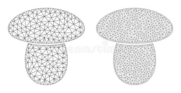 Mushroom Icons - Vector Triangular Mesh Stock Vector - Illustration of ...