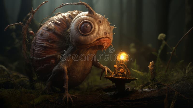 Creepy Nightmare Creature with Snail: Realistic and Playful Uhd Image ...
