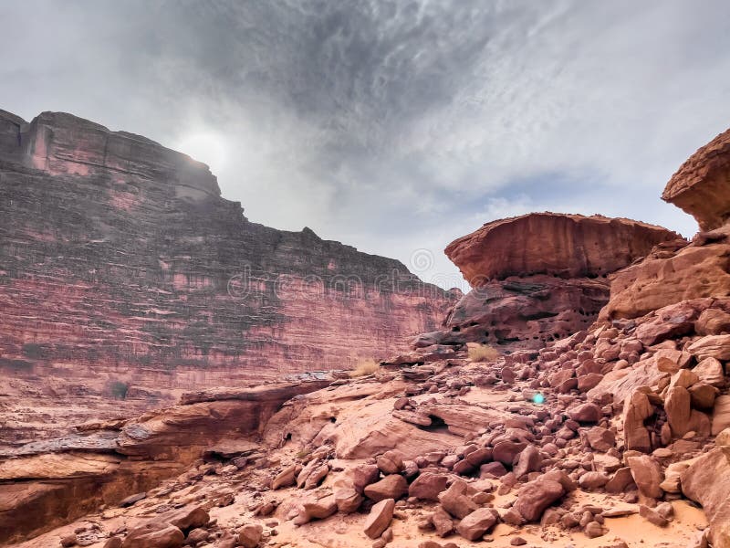 Mushroom Like Rock Formation on the Middle of a Desert Stock Photo ...