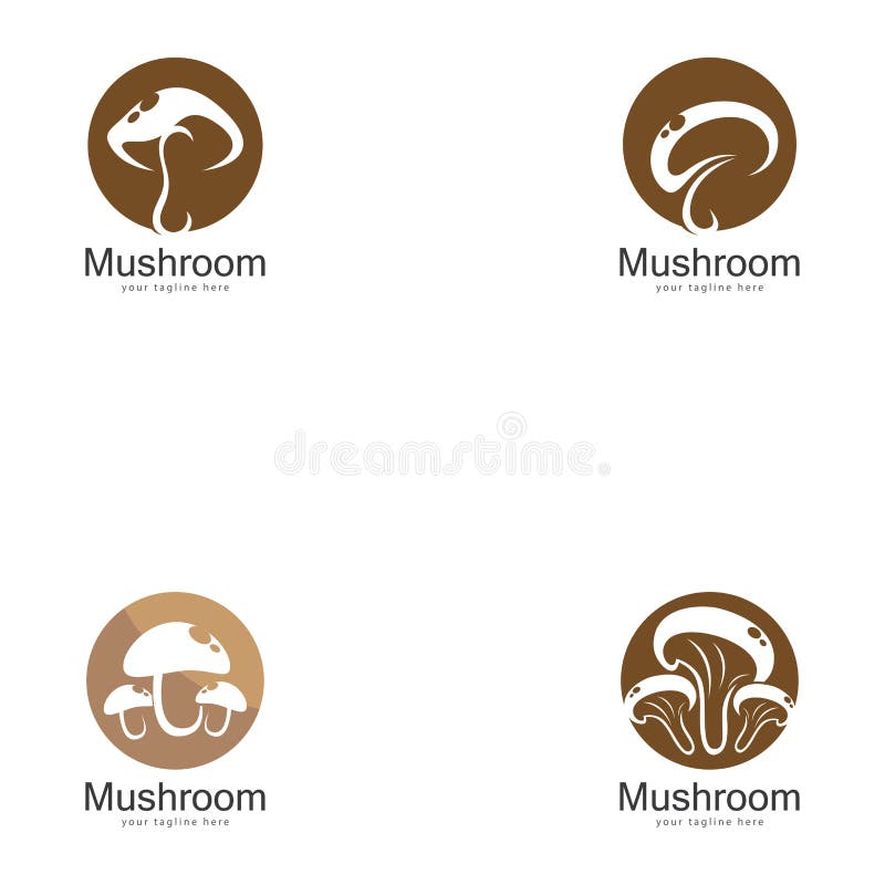 Mushroom Logo Vector Design Template. Stock Vector - Illustration of ...