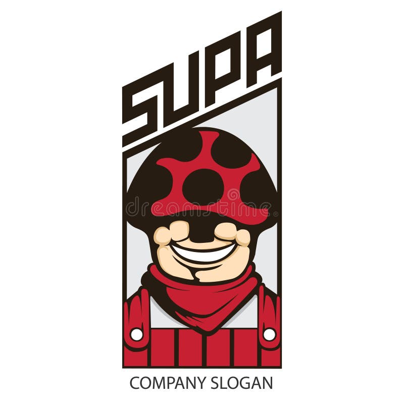 Mushroom Man Logo with Red Color Stock Vector - Illustration of color ...