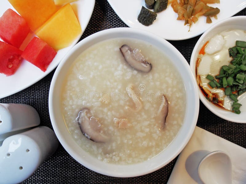 Mushroom meat porridge stock image. Image of chinese - 97282233