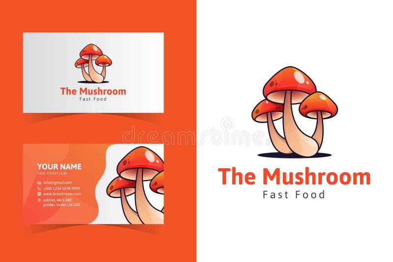 Mushroom Name Card Template Stock Vector - Illustration of branding ...