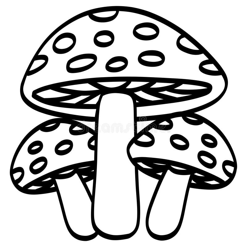 Mushroom Outline Drawing Vector Illustration Stock Vector ...