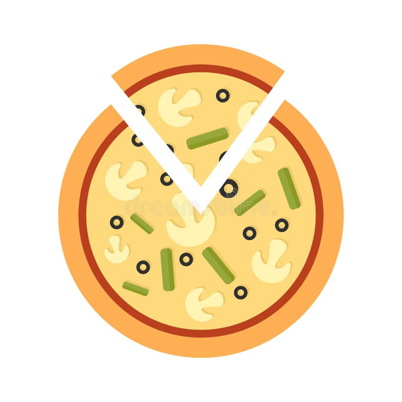 Mushroom Pizza Icon Flat Isolated Vector Stock Vector - Illustration of ...
