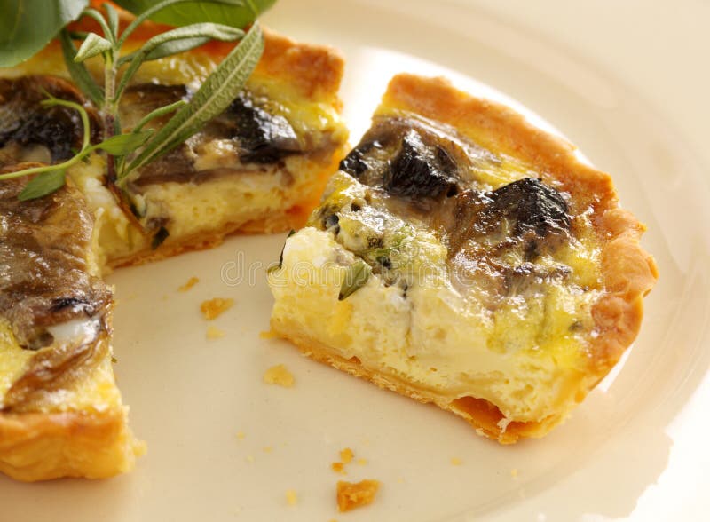 Mushroom Quiche Slice stock photo. Image of delicious - 18570156