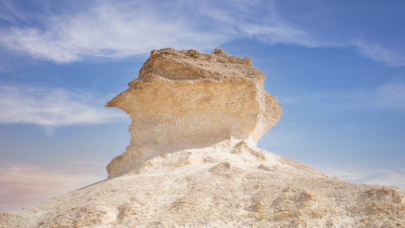 Mushroom Shaped Limestone Rokcs in Zekreet Desert Stock Photo - Image ...