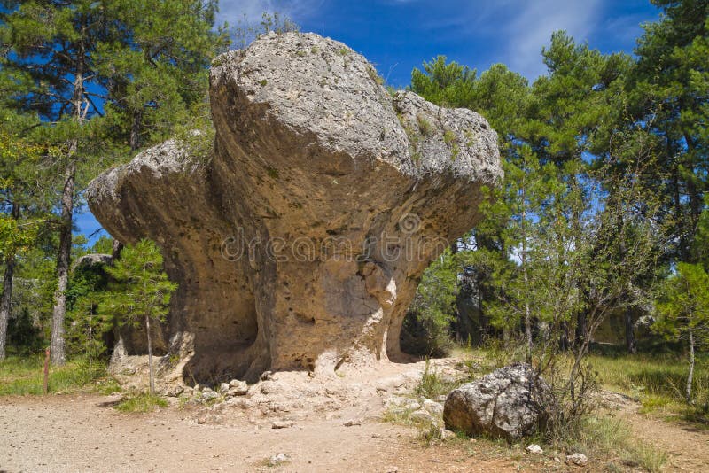 Mushroom-shaped Rock Formation in the Ciudad Encantada Stock Photo ...