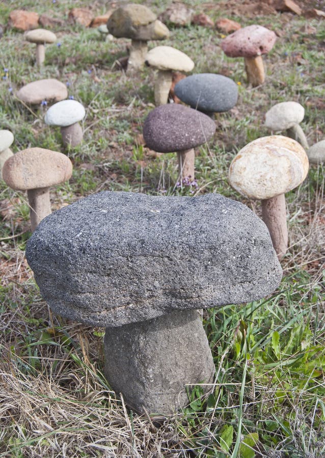 Mushroom-shaped stones stock photo. Image of rocks, mushrooms - 18860420