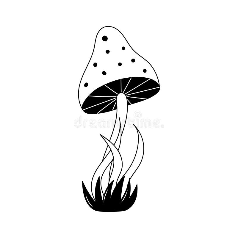 Mushroom Tattoo in Y2k, 1990s, 2000s Style. Emo Goth Element Design ...