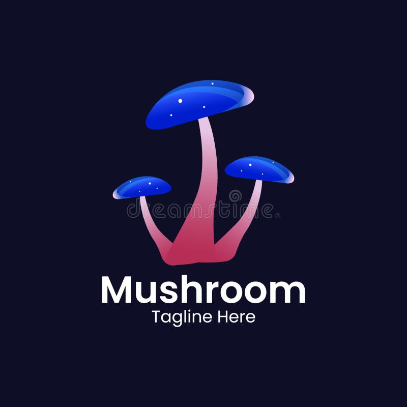 Mushroom Tech Logo Design Template. Stock Vector - Illustration of ...