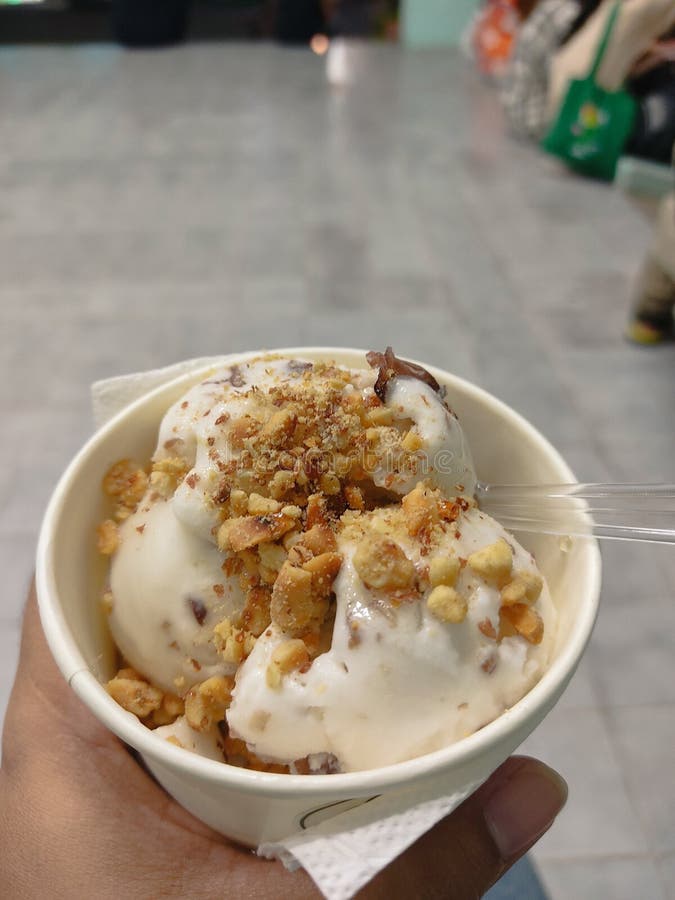 Mushroom Topping on Ice-cream Stock Image - Image of coconutmilk ...