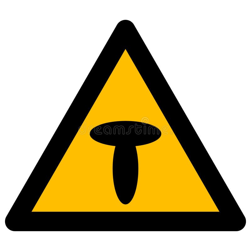 Mushroom Warning Raster Icon Flat Illustration Stock Illustration ...