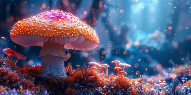 Mushrooms Clustered Together on Vibrant Green Grass in a Field Stock ...