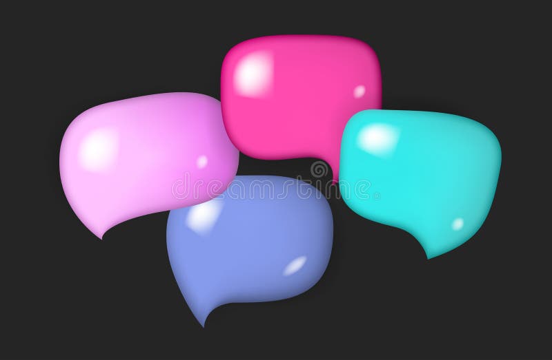Color 3D Vector Chat Bubbles Stock Vector - Illustration of cartoon ...