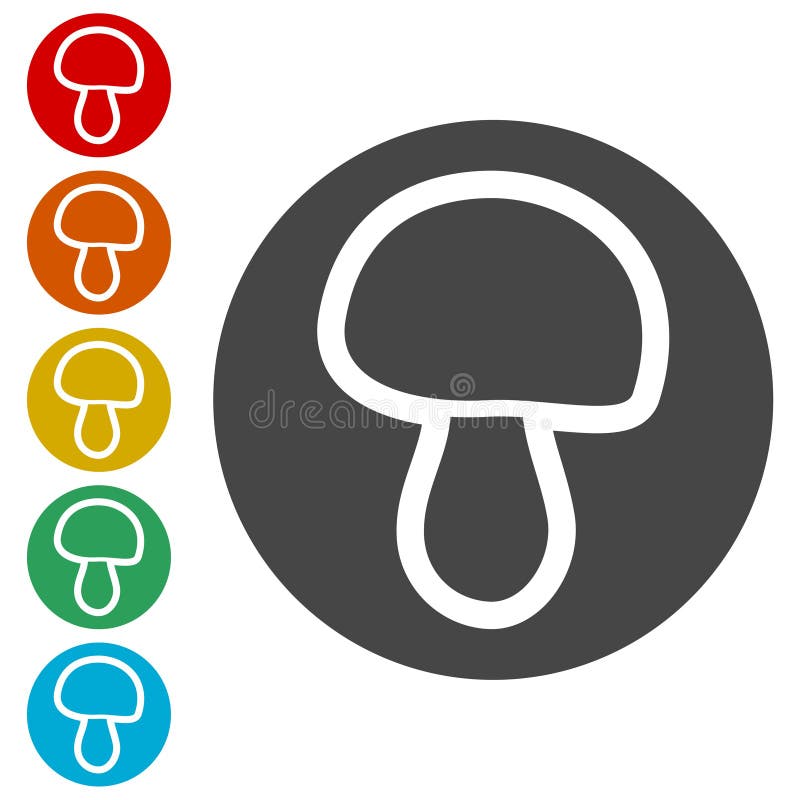 Mushrooms flat icon stock illustration. Illustration of eating - 107526641