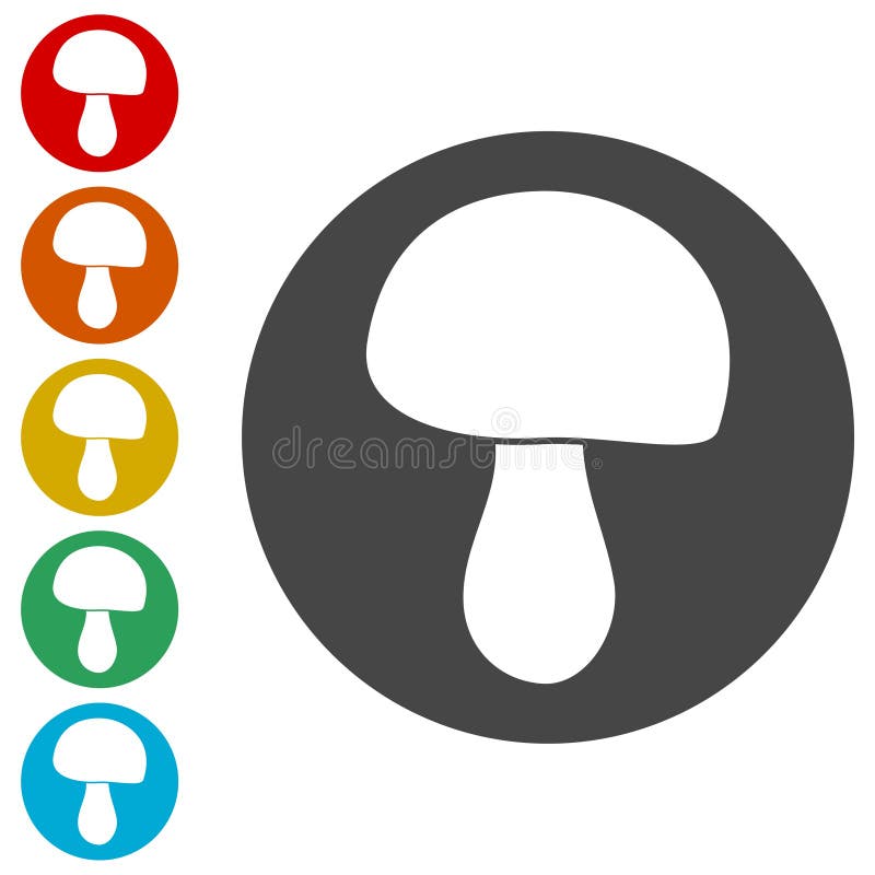Mushrooms flat icon stock illustration. Illustration of freshness ...