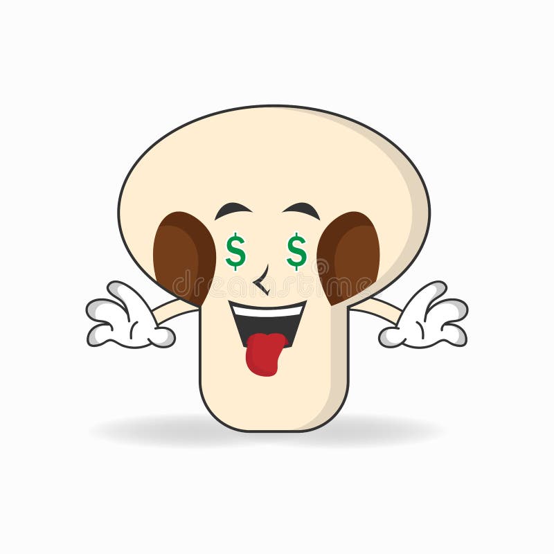 Mushrooms Mascot Character with Money Making Expression. Vector ...